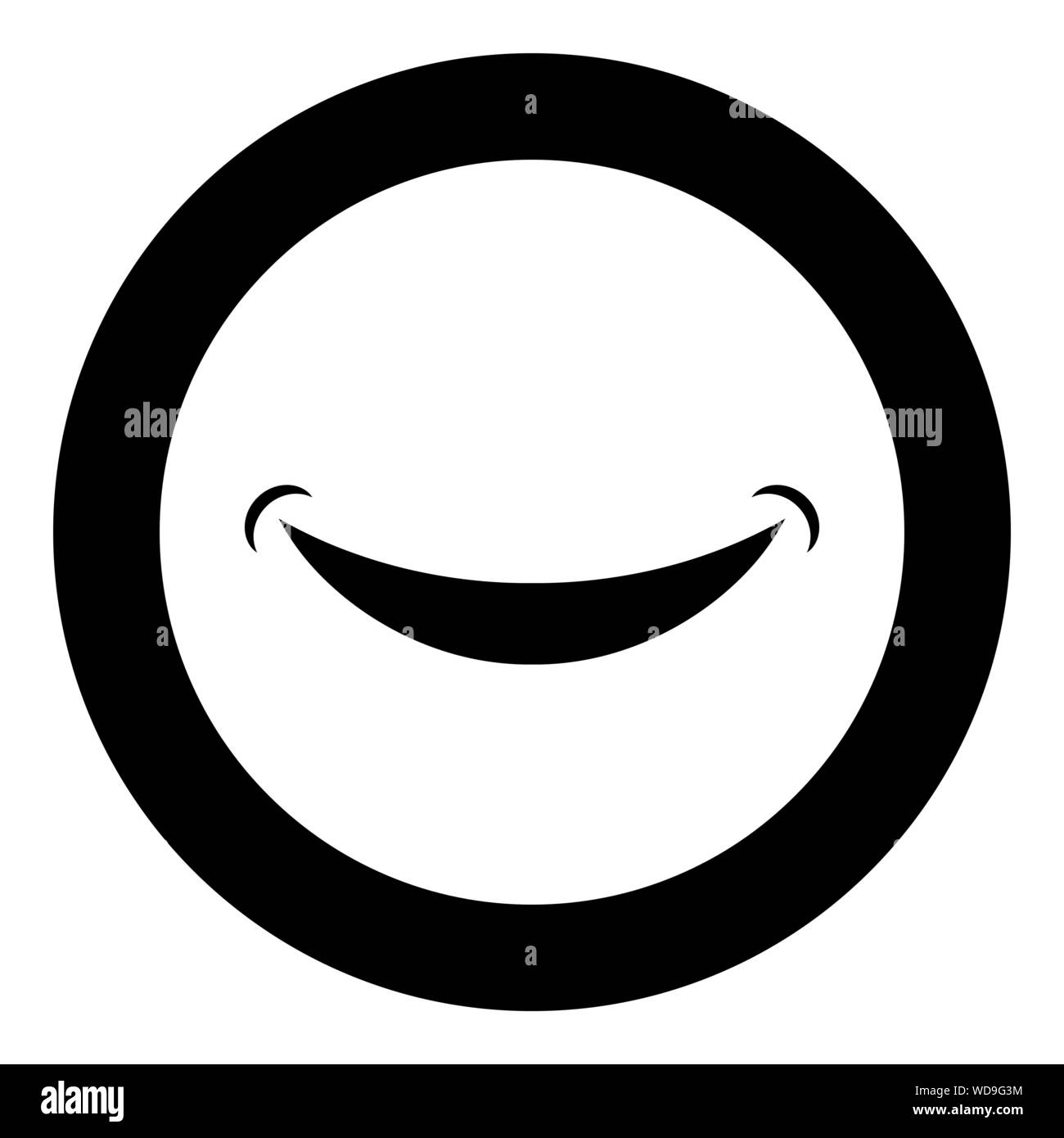 Smile Smlie doodle icon in circle round black color vector illustration ...