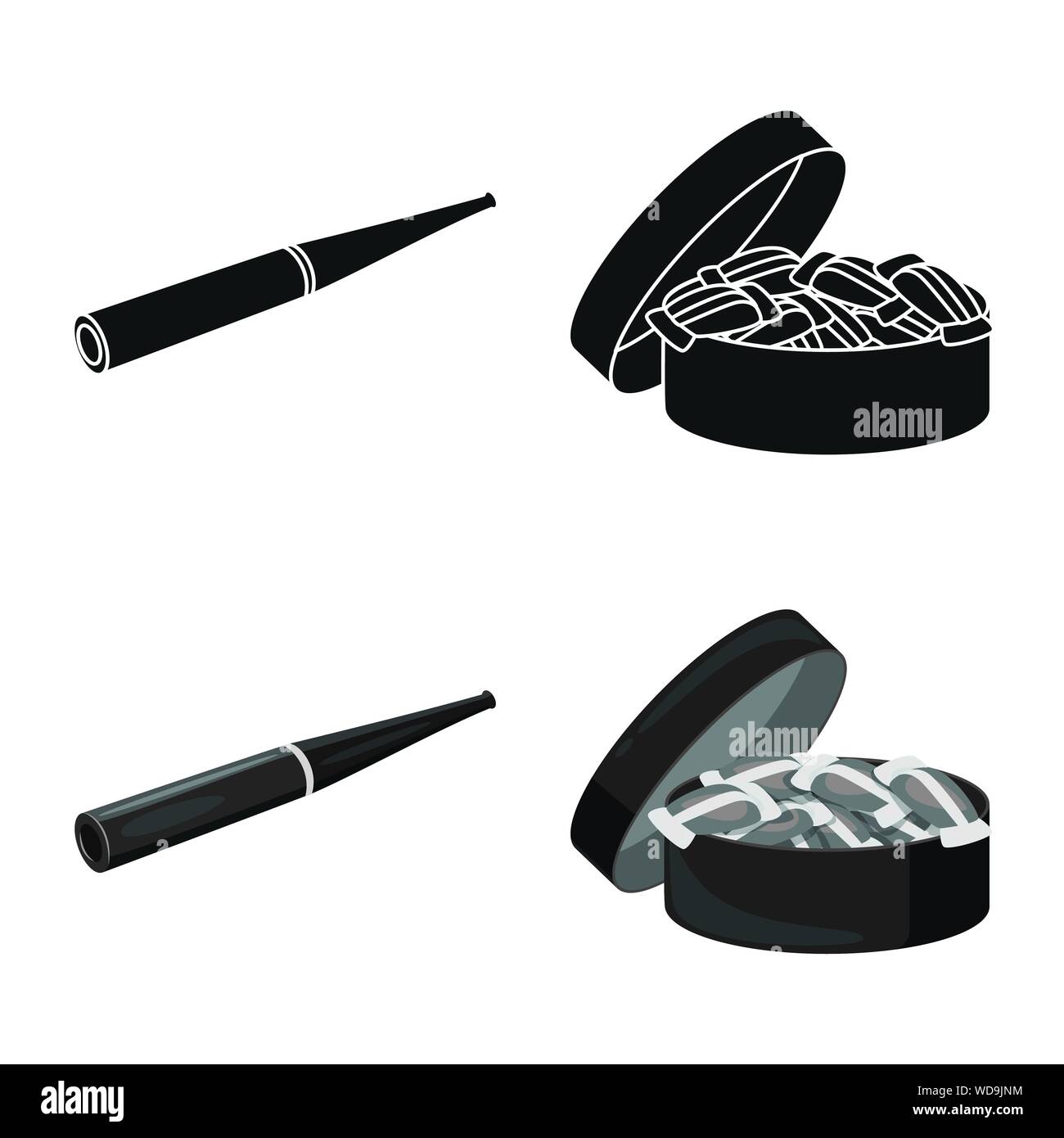 Vector illustration of refuse and stop symbol. Collection of refuse and ...