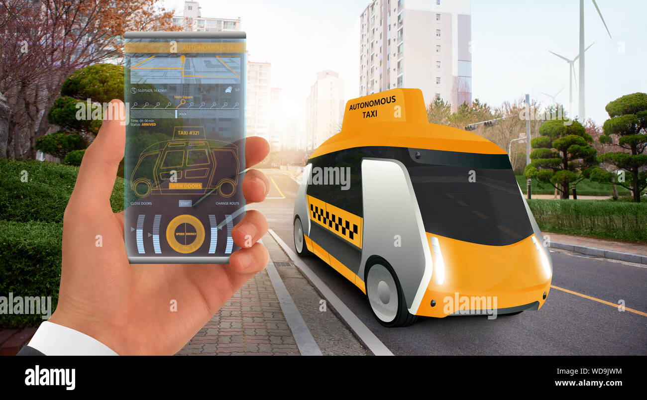Control of autonomous bus by futuristic smartphone with mobile app ...