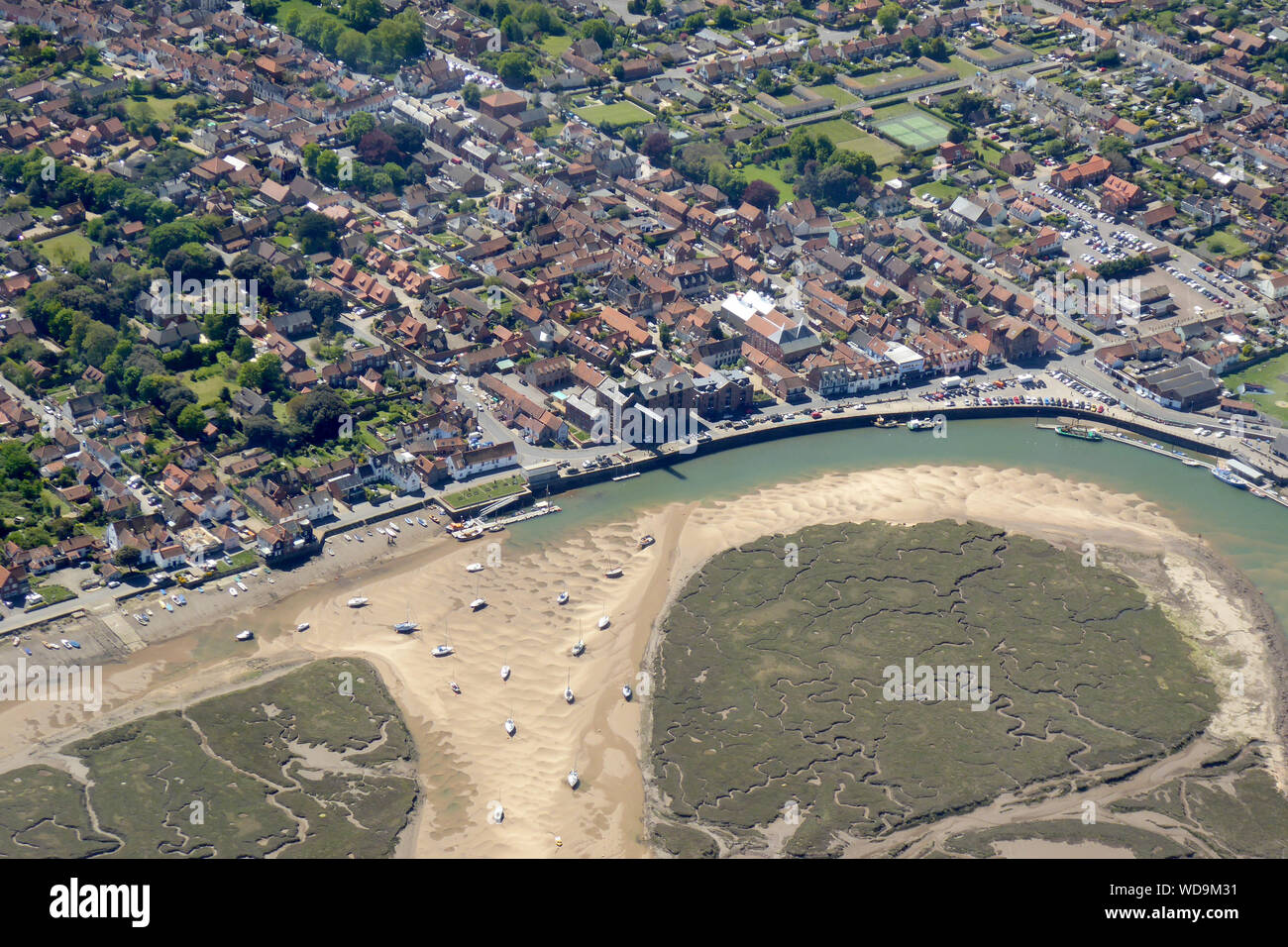 Aerial View of Wells-next-the-sea in Norfolk on summers day Stock Photo ...