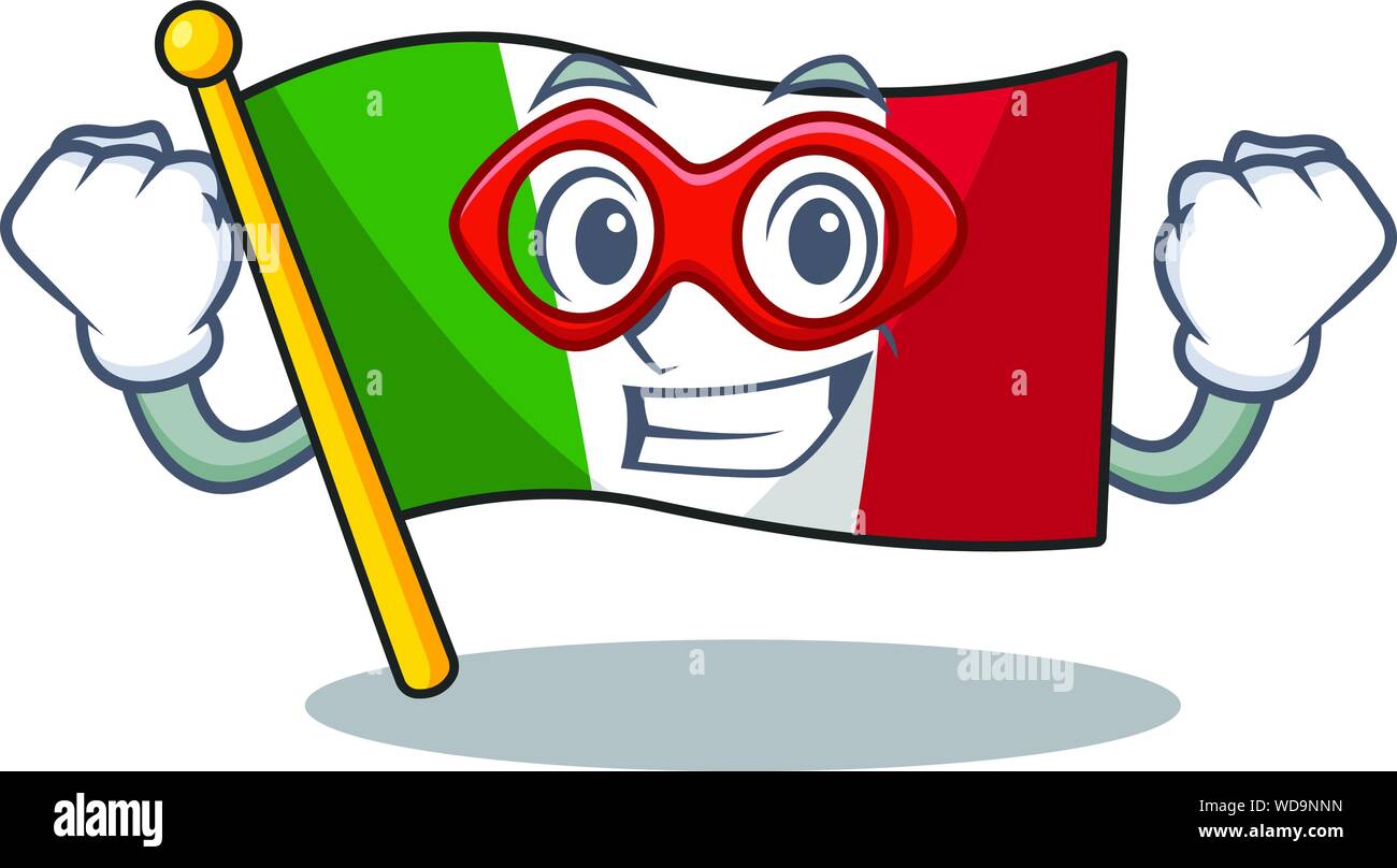 Super hero italy flags placed in cartoon tables Stock Vector Image ...
