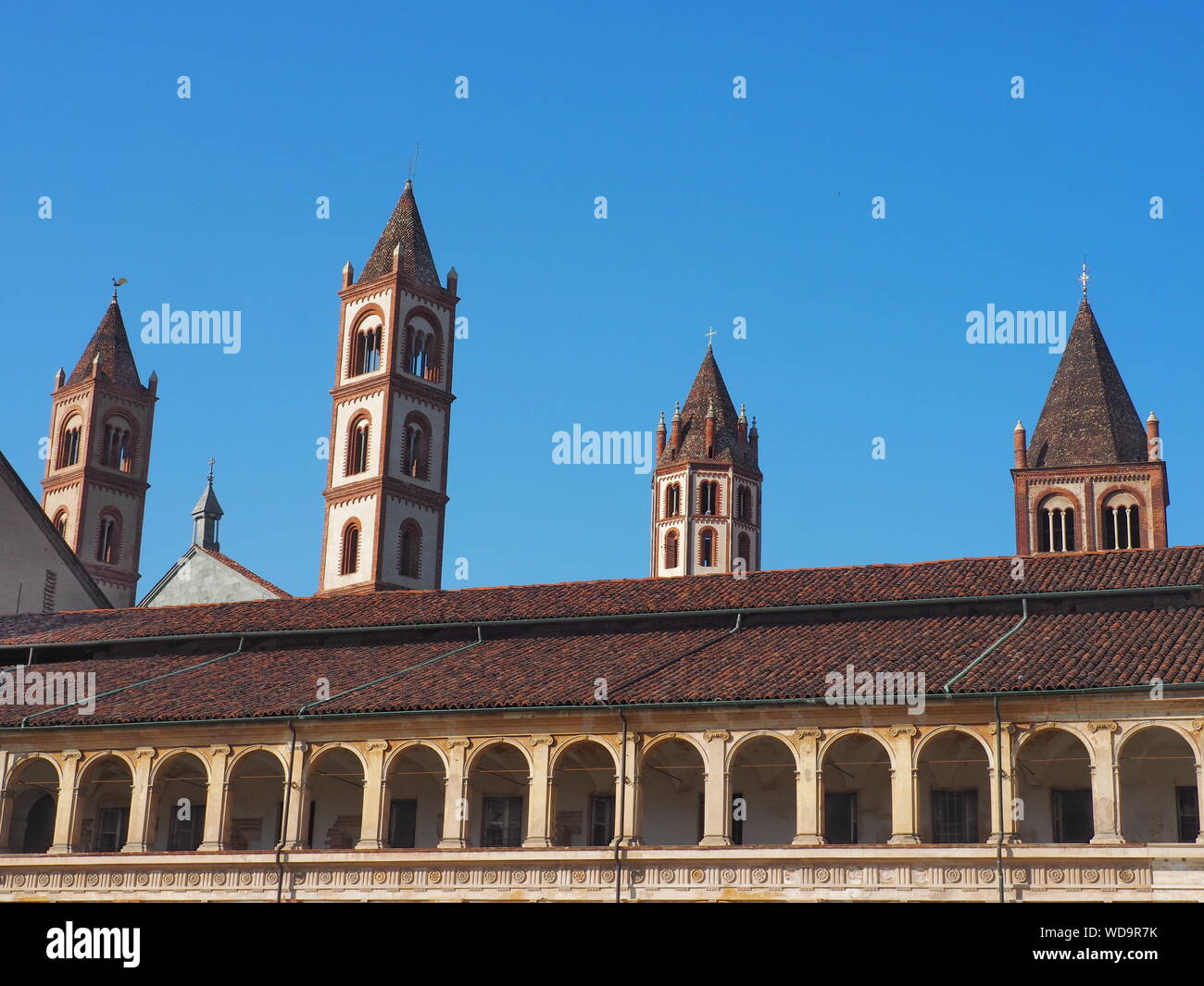 Historic centre of Vercelli,Piedmont, Italy. It is a one of the oldest ...