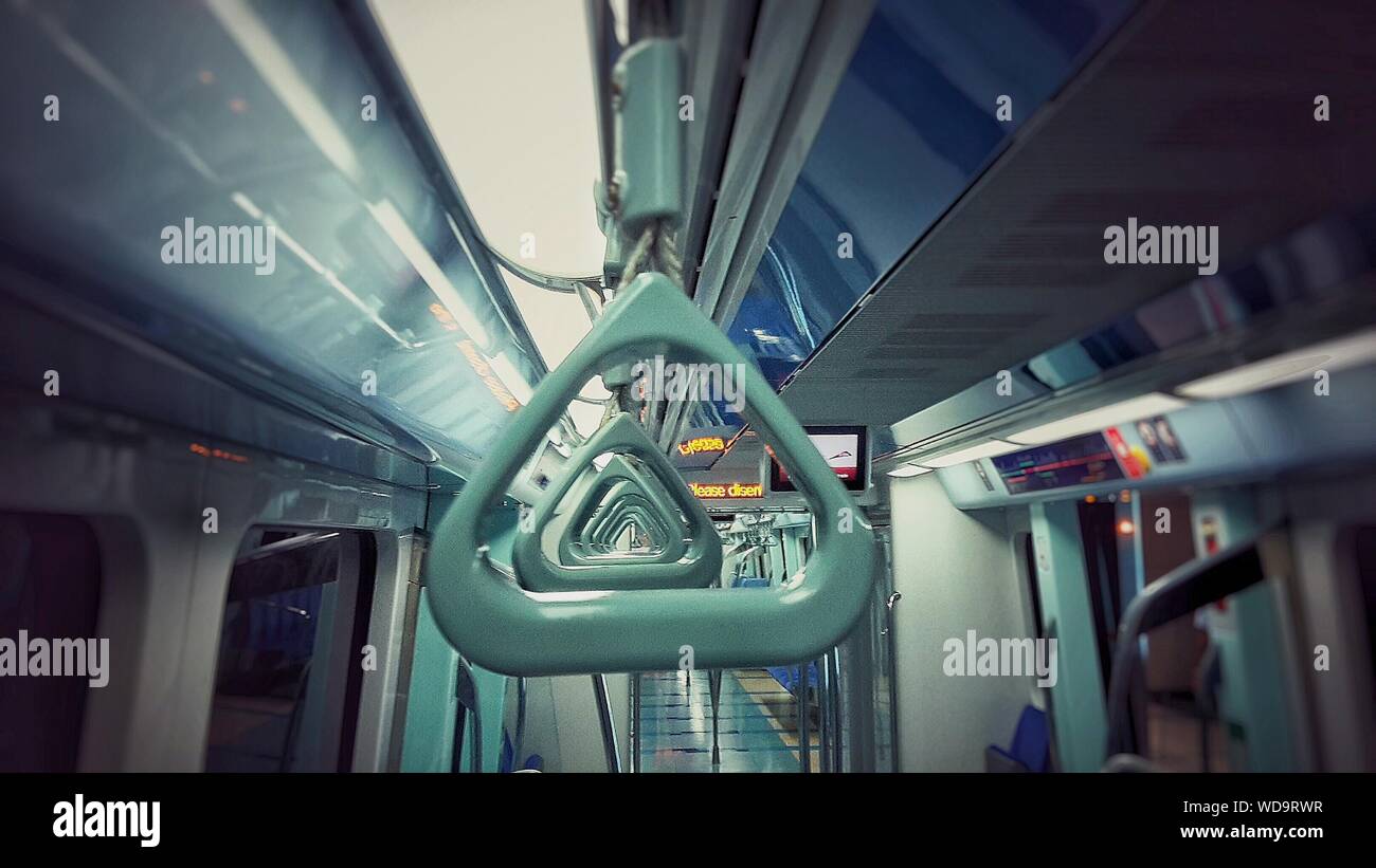 Interior subway train handle hi-res stock photography and images - Alamy