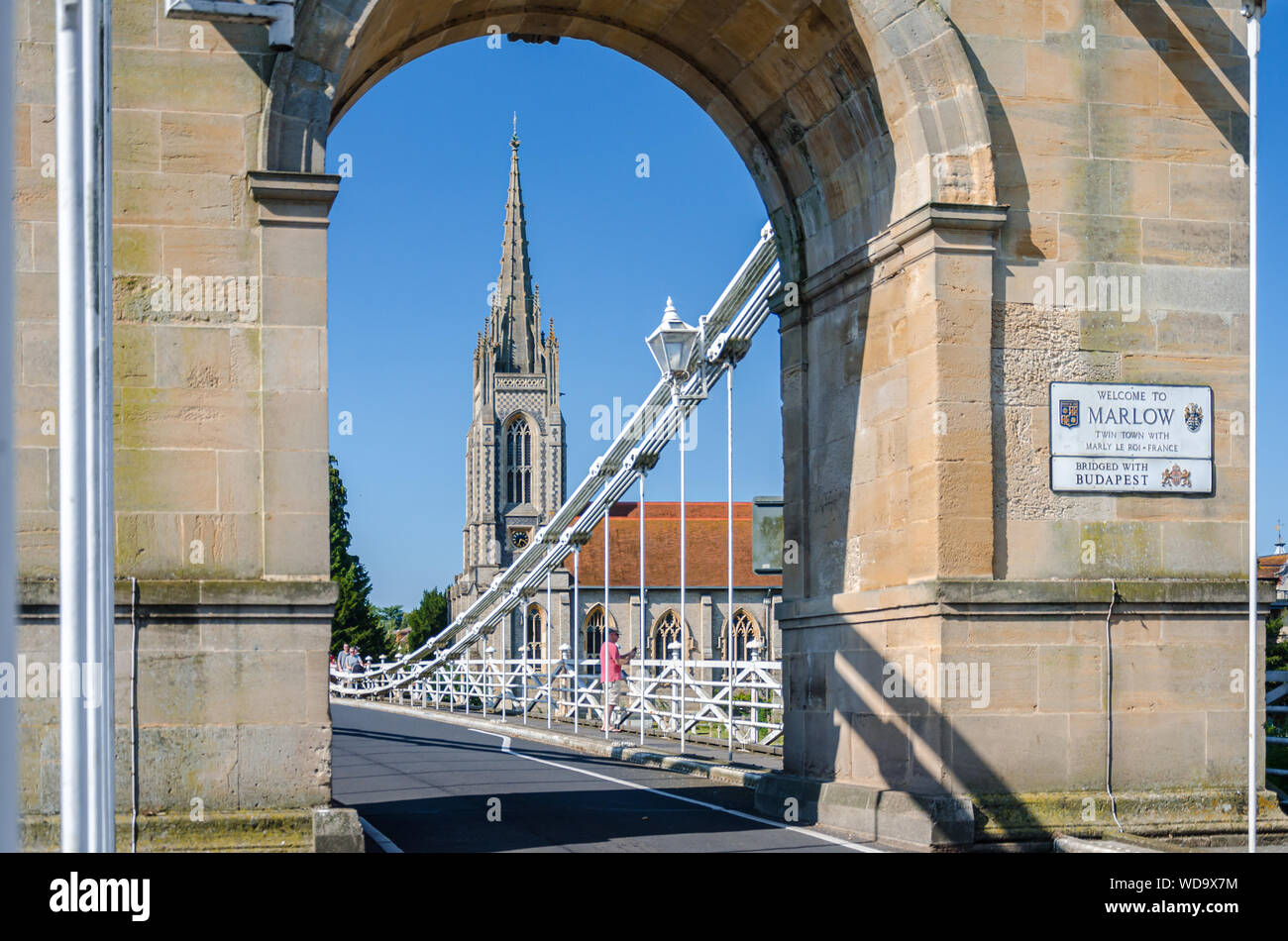 All Saints Church in Marlow seen though the archway of one of the ...