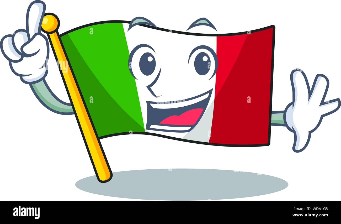 Finger flag italy is placed the cartoon cupboard Stock Vector Image ...