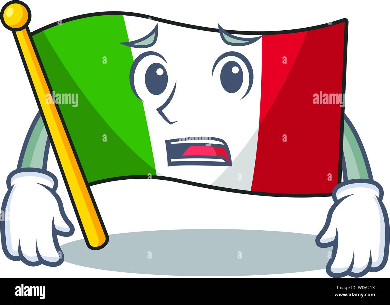 Afraid italy flags isolated wth the cartoon Stock Vector Image & Art ...