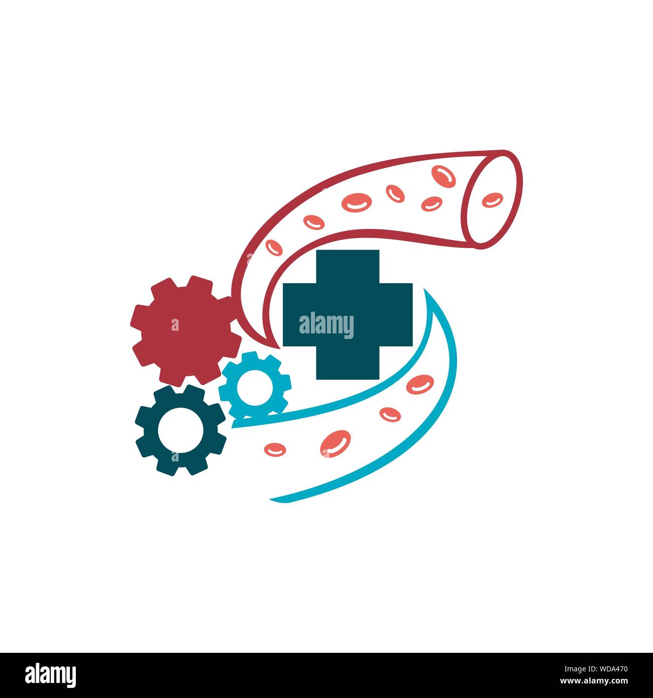 Cholesterol in artery health risk vector design Illustration Stock ...