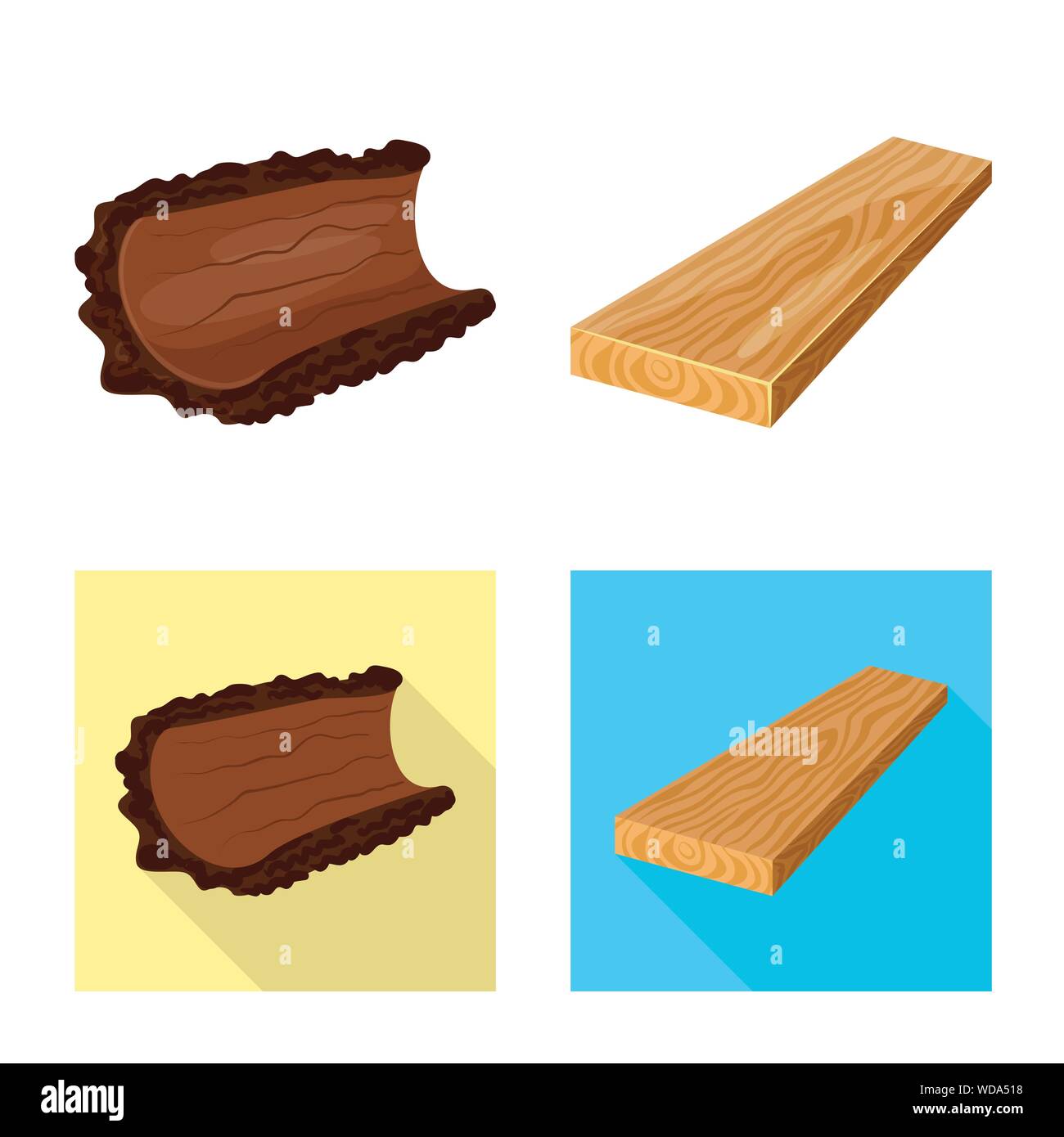 Isolated object of tree and raw icon. Collection of tree and ...