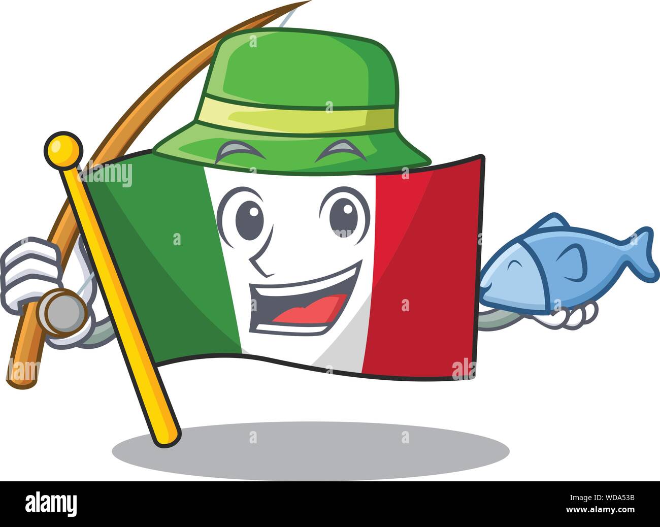 Fishing italy flags isolated wth the cartoon Stock Vector Image & Art ...