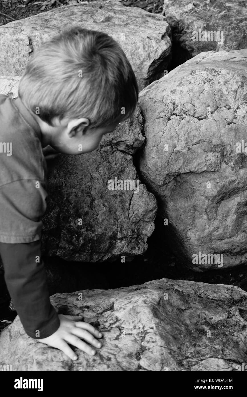 Childhood exploration Black and White Stock Photos & Images - Alamy