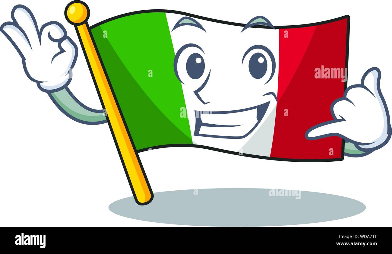 Call me flag italy is placed the cartoon cupboard Stock Vector Image ...