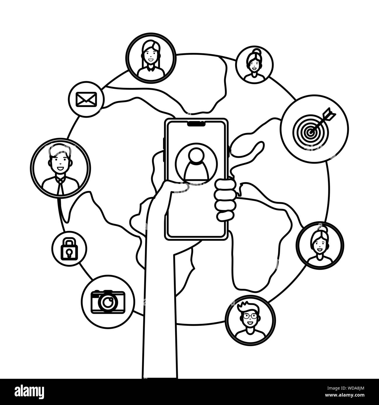 Social media and multimedia vector design Stock Vector Image & Art - Alamy