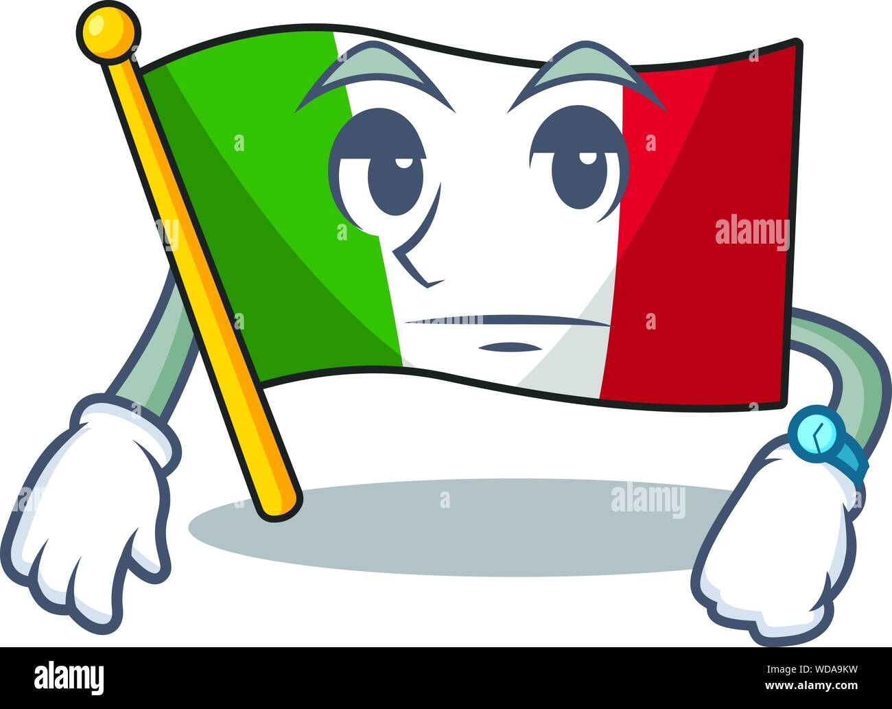 Waiting flag italy is placed the cartoon cupboard Stock Vector Image ...