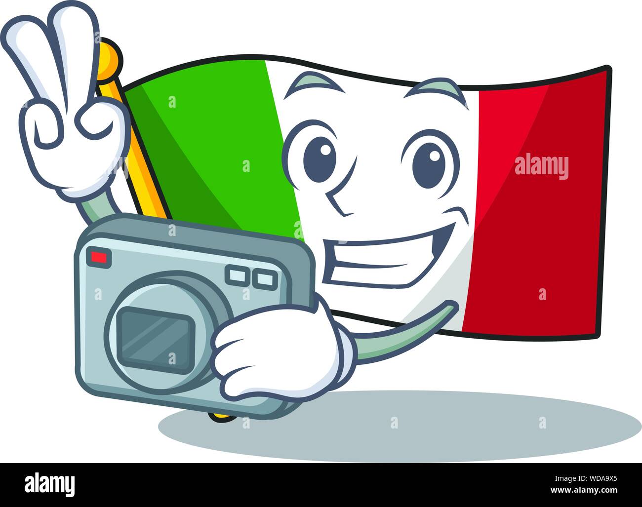 Photographer italy flags isolated wth the cartoon Stock Vector Image ...