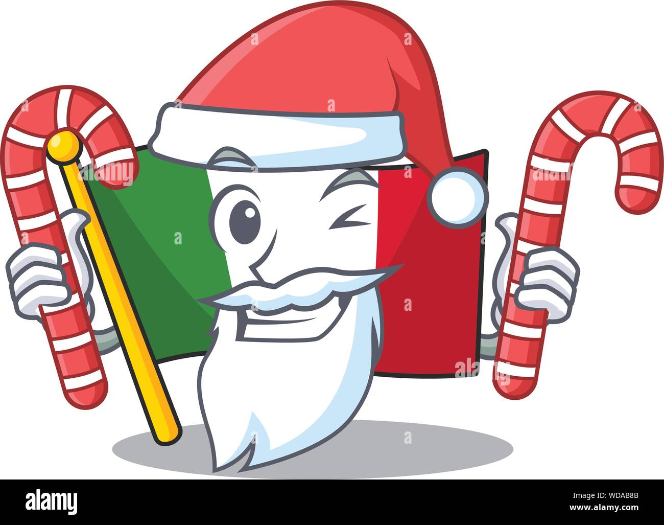 Santa with candy flag italy is placed the cartoon cupboard Stock Vector ...