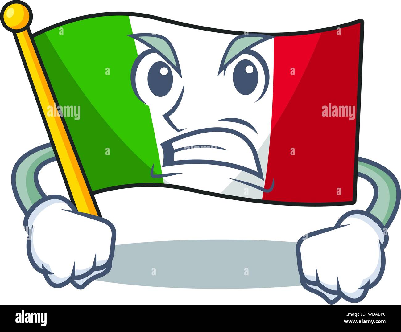 Angry italy flags isolated wth the cartoon Stock Vector Image & Art - Alamy