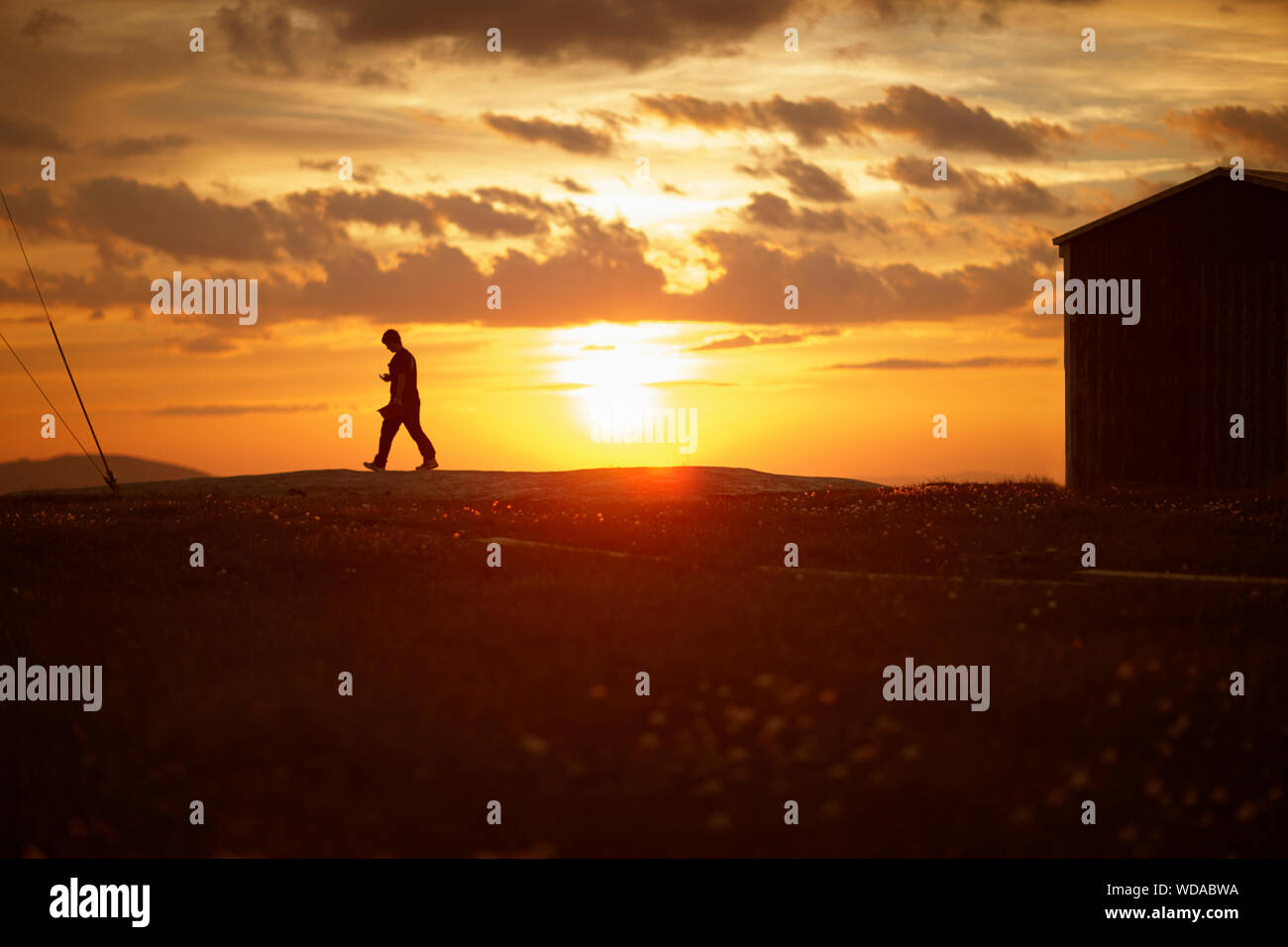 Man walking silhouette hi-res stock photography and images - Alamy