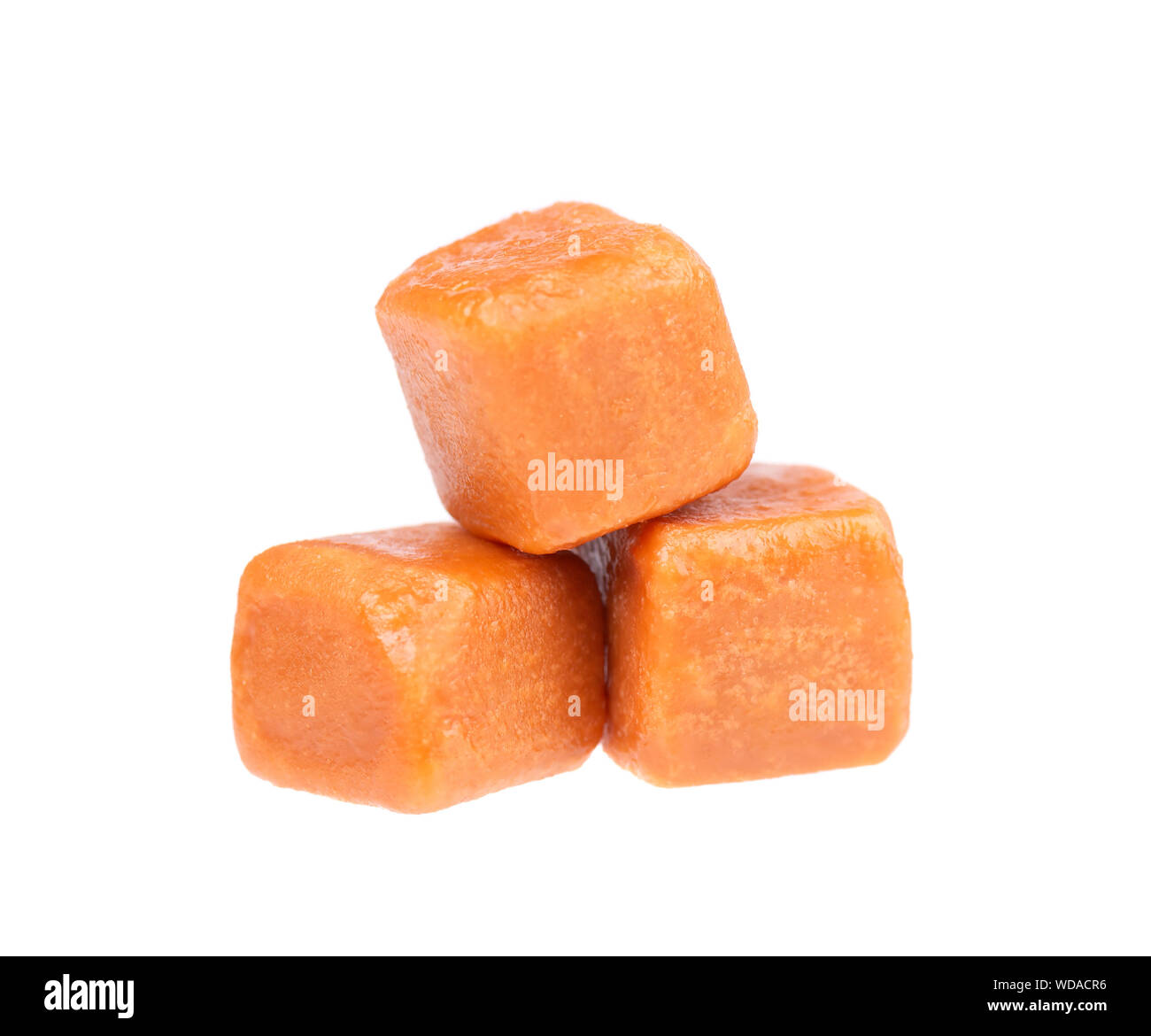 Sweet caramel candies, isolated on white background. Delicious caramel ...