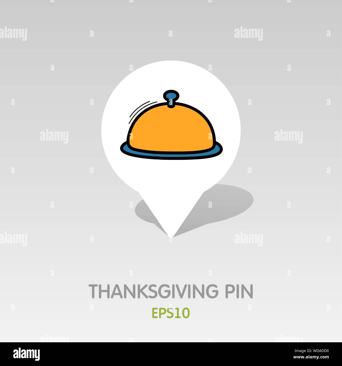 Food tray pin map icon. Harvest map pointer. Thanksgiving map markers ...