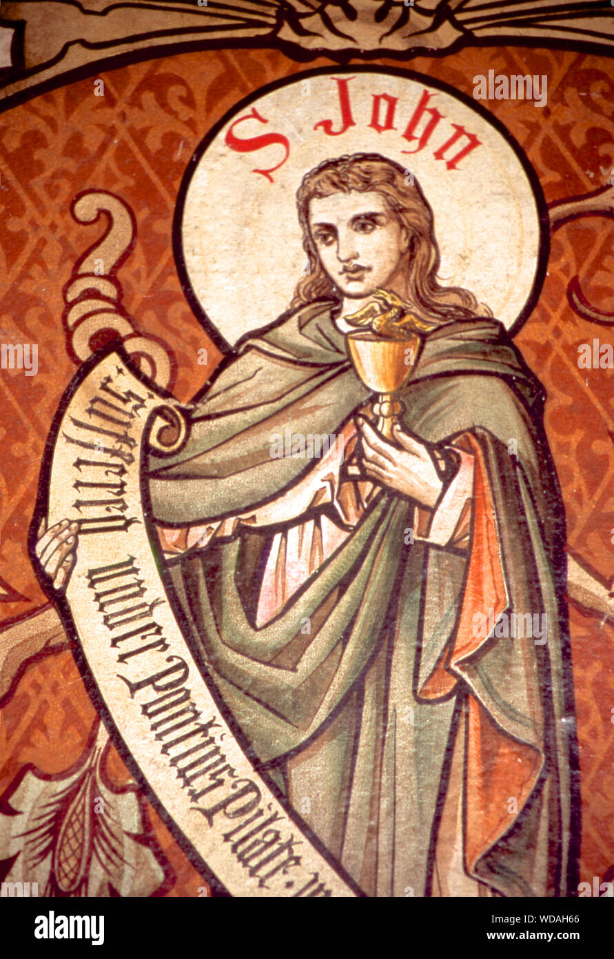 Wall painting, St John, Rev Ernest Geldart, St Nicholas' Little Braxted ...