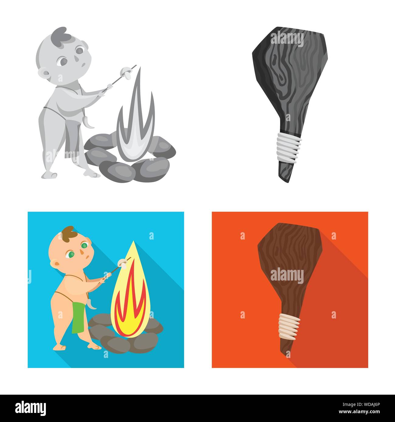 Vector illustration of evolution and prehistory symbol. Collection of ...