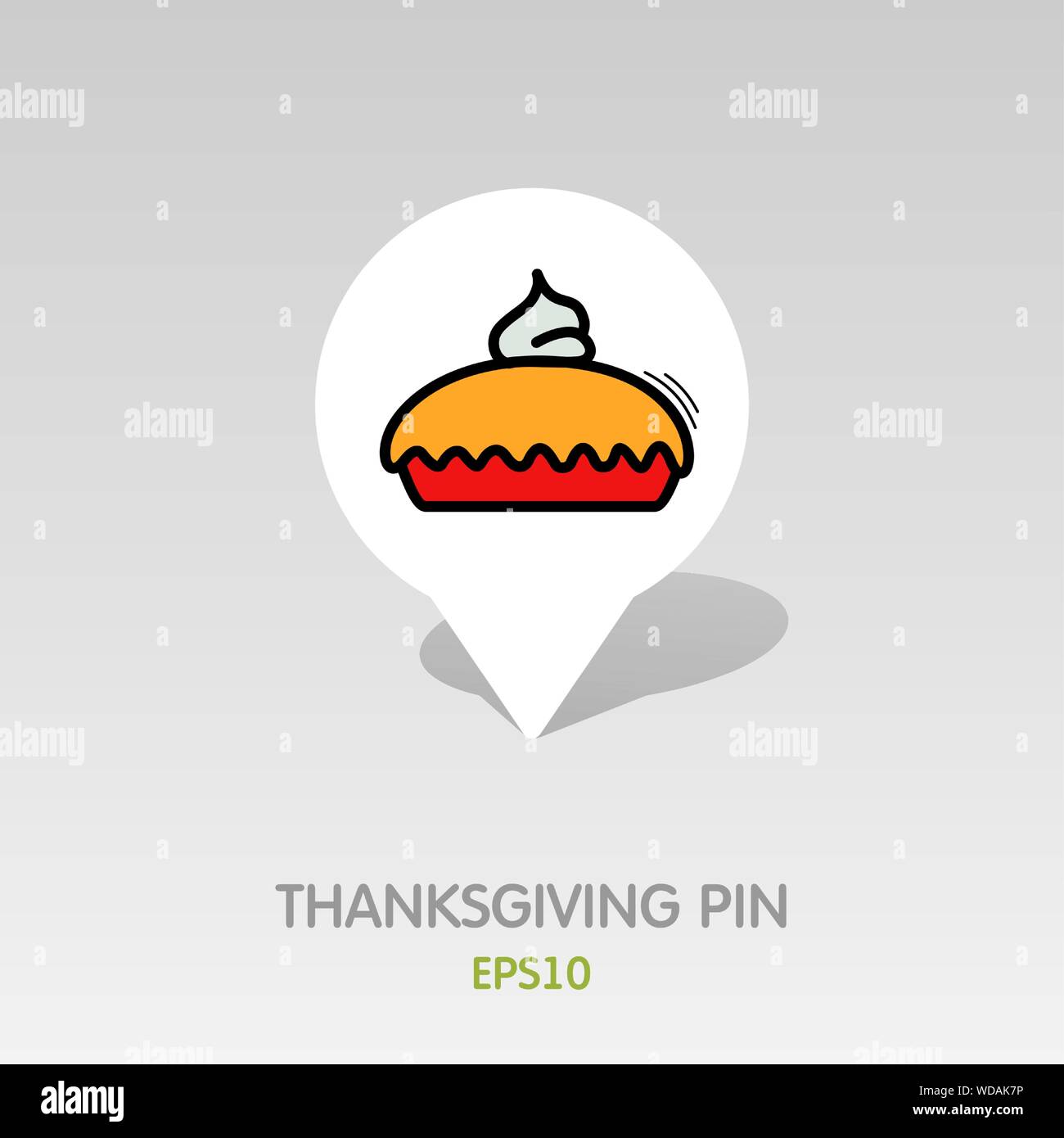 Thanksgiving Pie pin map icon, Harvest map pointer. Thanksgiving map ...