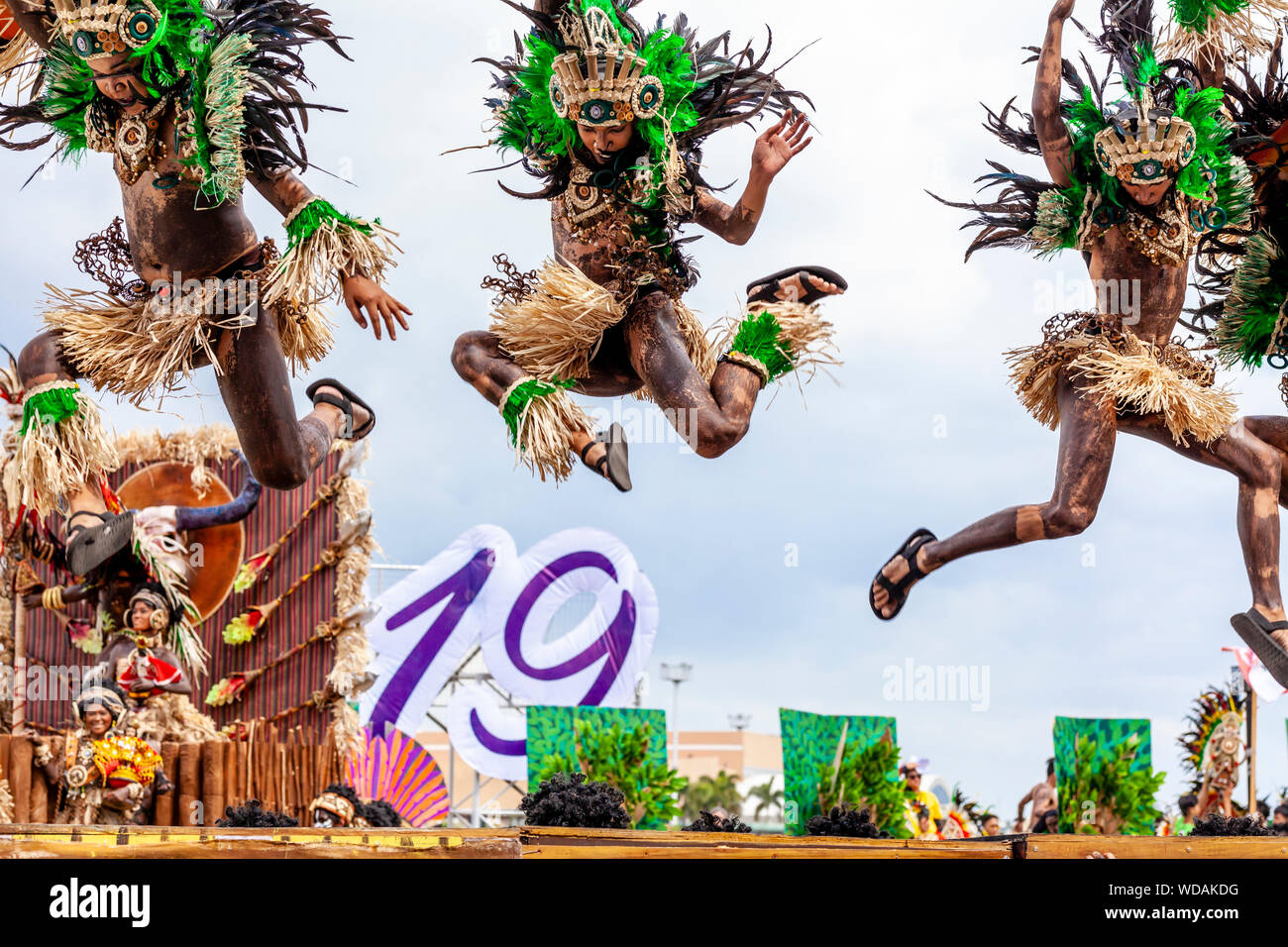 Tribal Dancing, Dinagyang Festival, Iloilo City, Panay Island, The ...