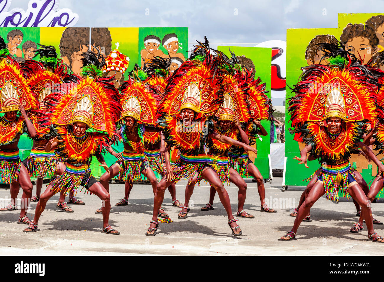 Tribal Dancing, Dinagyang Festival, Iloilo City, Panay Island, The ...