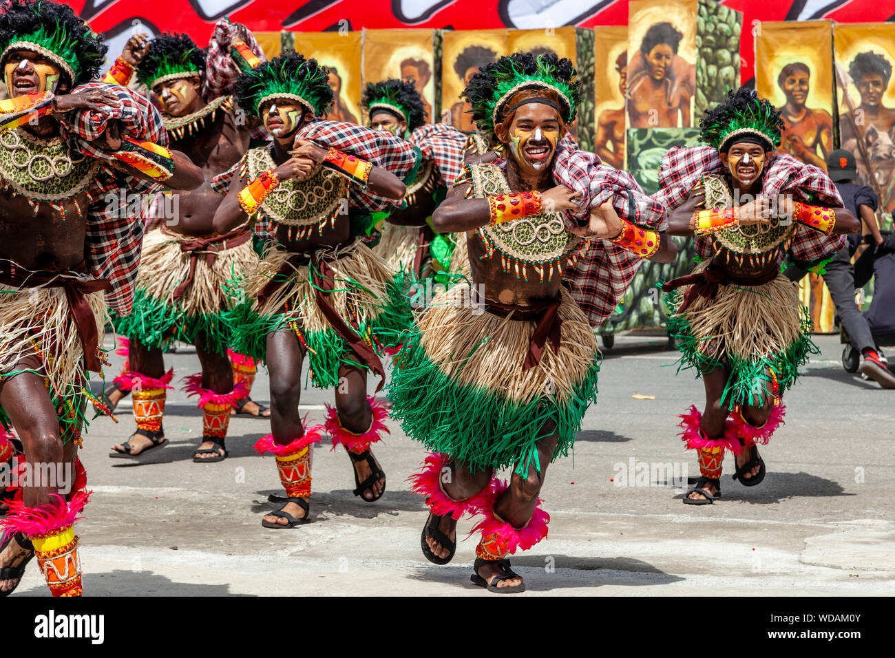 Tribal Dancing, Dinagyang Festival, Iloilo City, Panay Island, The ...