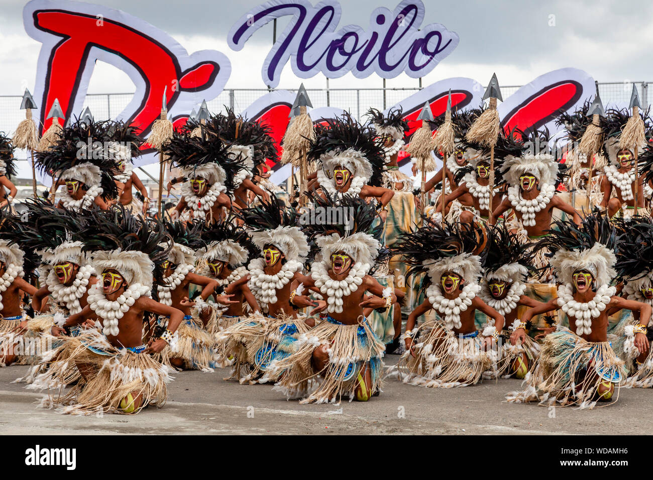 Tribal Dancing, Dinagyang Festival, Iloilo City, Panay Island, The ...