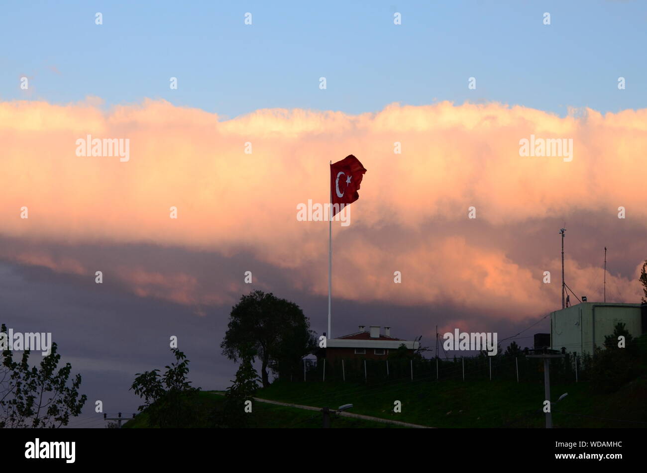 Turkish flag with sunset hi-res stock photography and images - Alamy