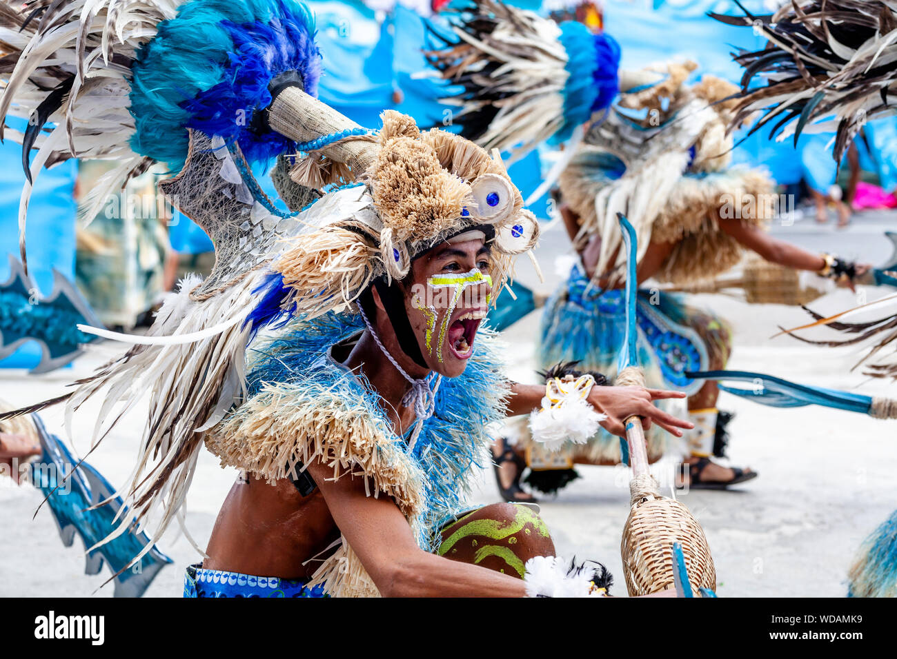 Tribal Dancing, Dinagyang Festival, Iloilo City, Panay Island, The ...