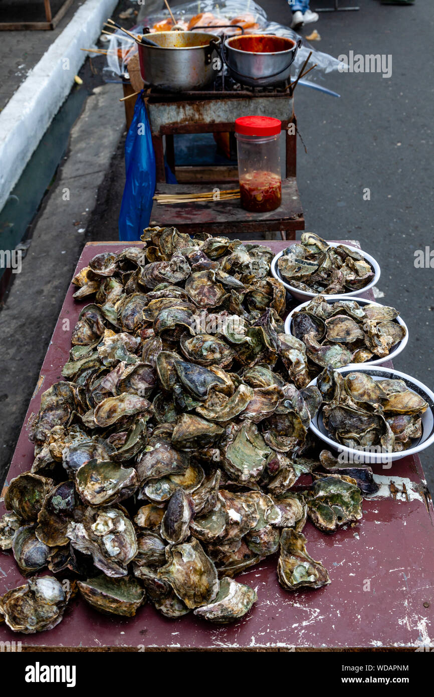 Oysters For Sale On A Street Stall During The Dinagyang Festival ...
