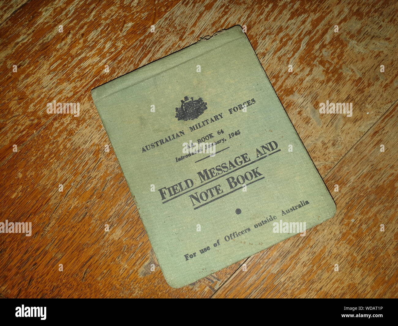 1945 Edition Australian Army Field Message Notebook Stock Photo - Alamy