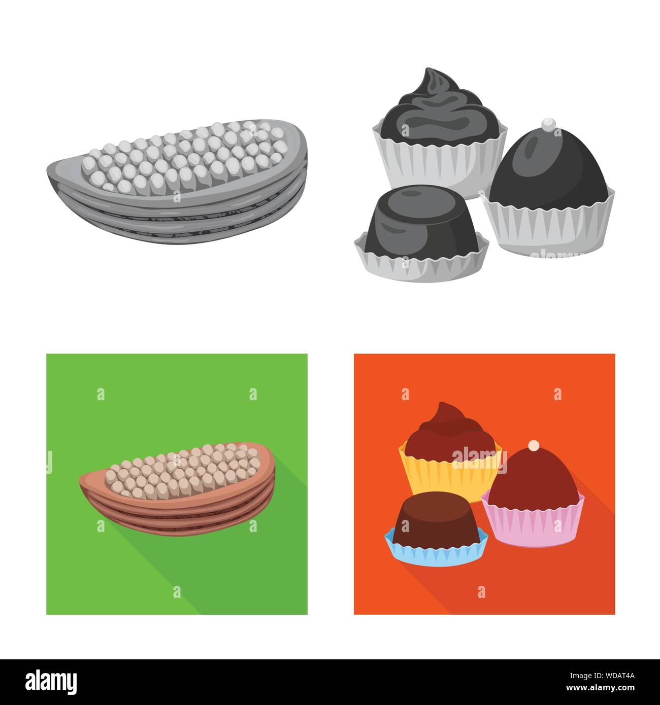 Vector design of food and yummy sign. Set of food and brown stock ...