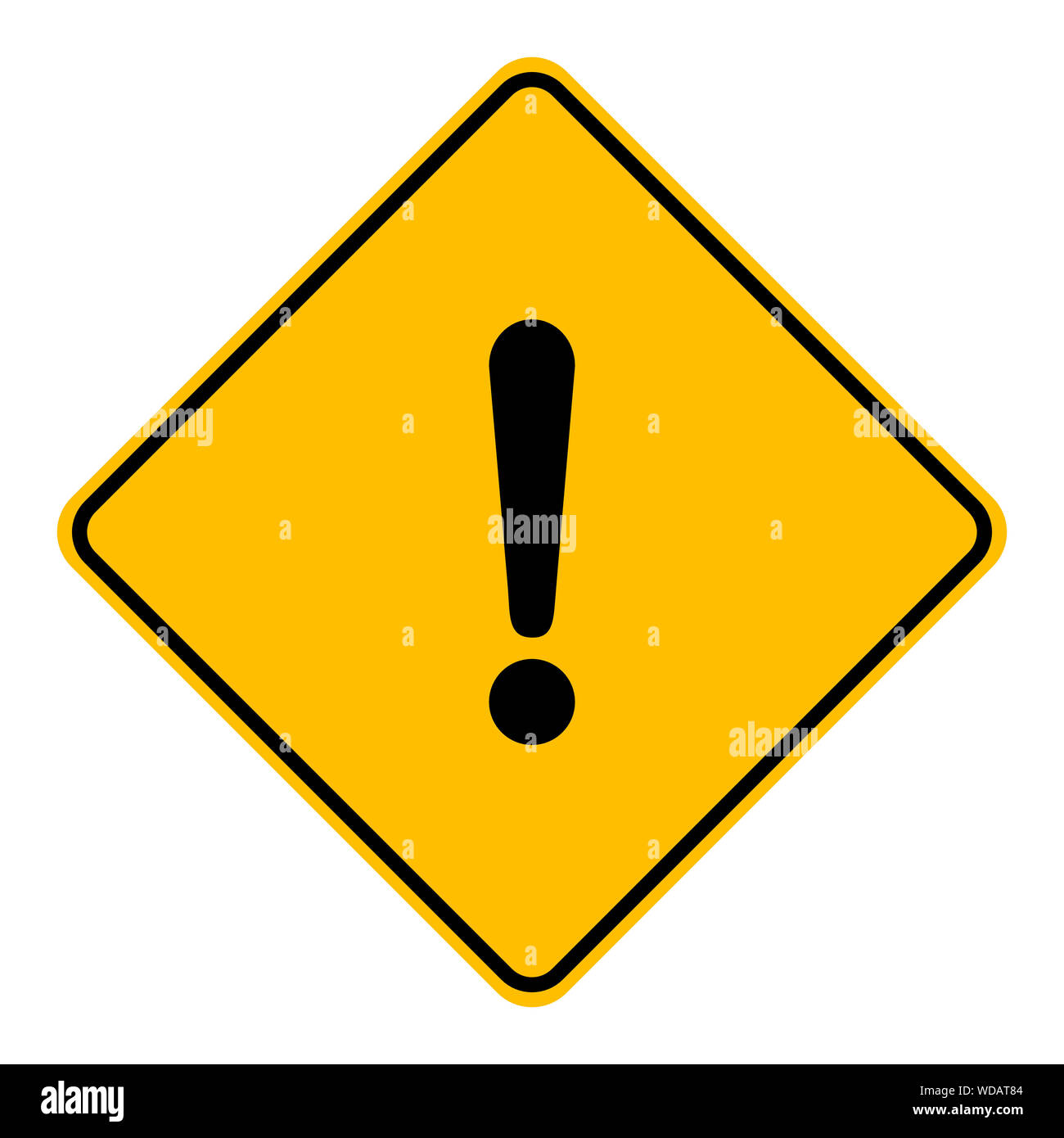 Exclamation mark and road sign Stock Photo - Alamy
