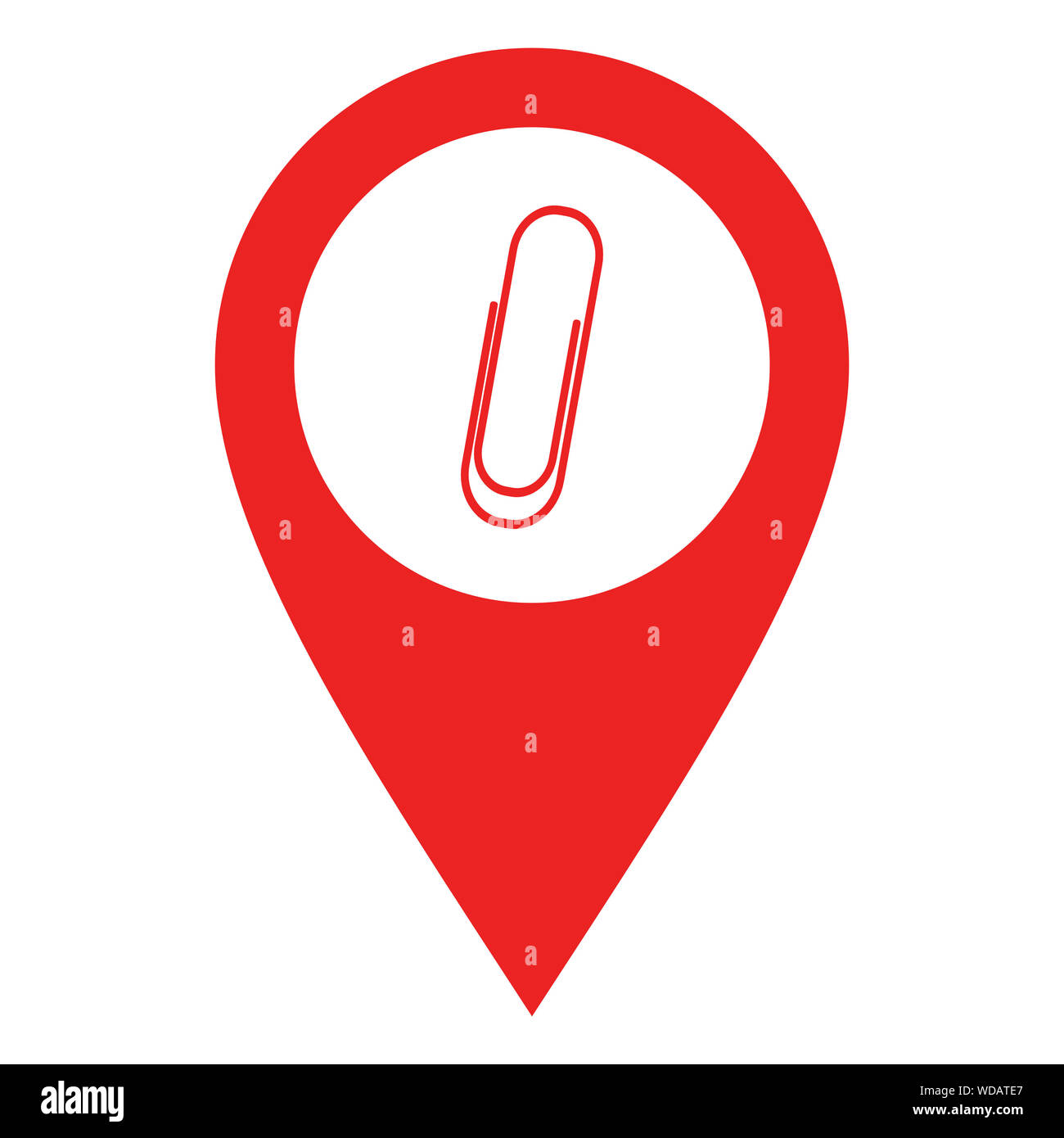 Paper clip and location pin Stock Photo - Alamy