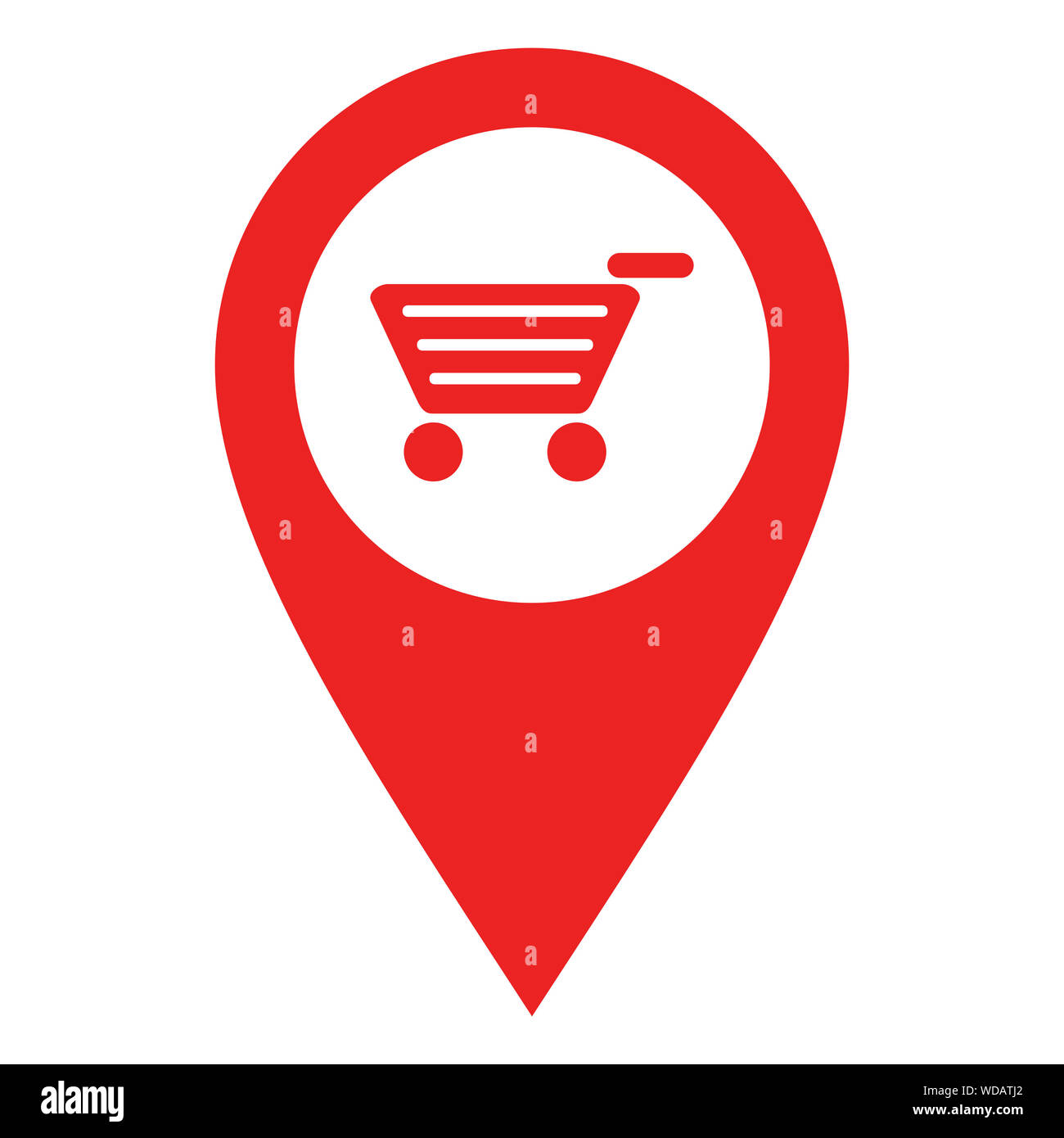 Shopping cart and location pin Stock Photo - Alamy