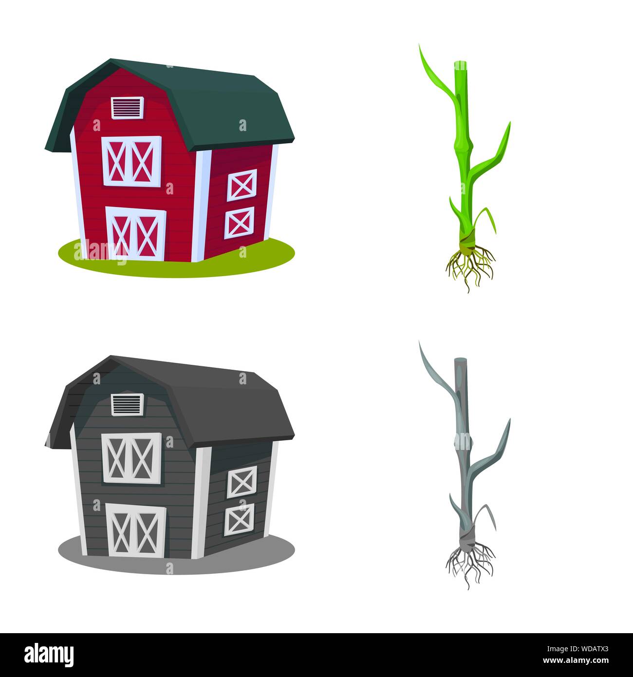 Vector illustration of agriculture and farming symbol. Collection of ...