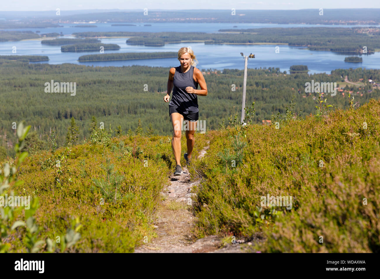 Track woman top view hi-res stock photography and images - Alamy