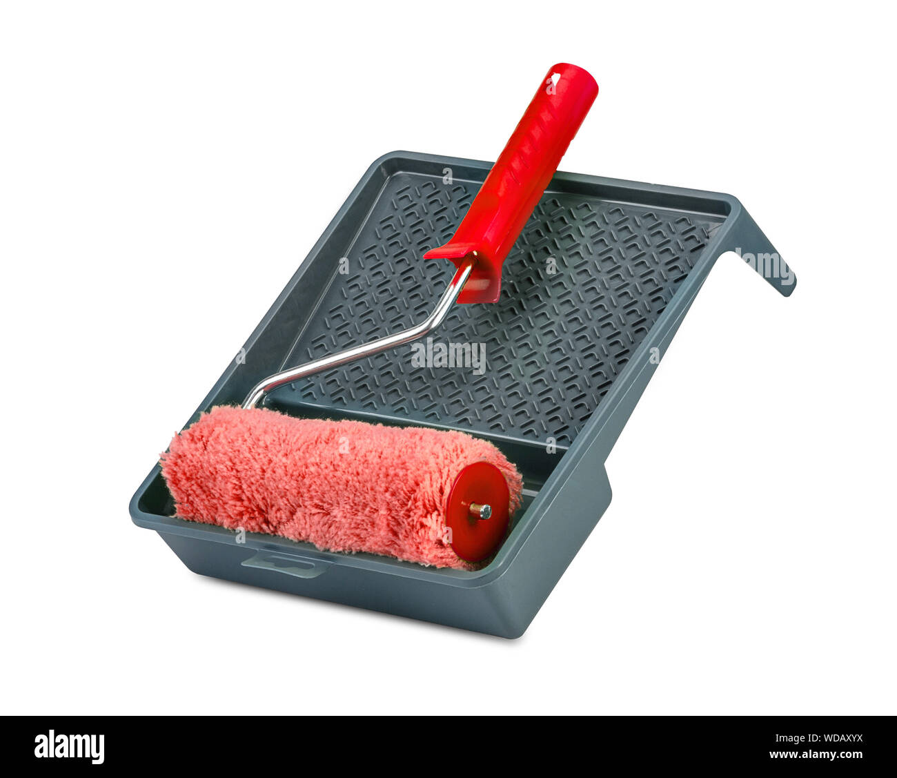 Paint roller and tray isolated on white background Stock Photo - Alamy
