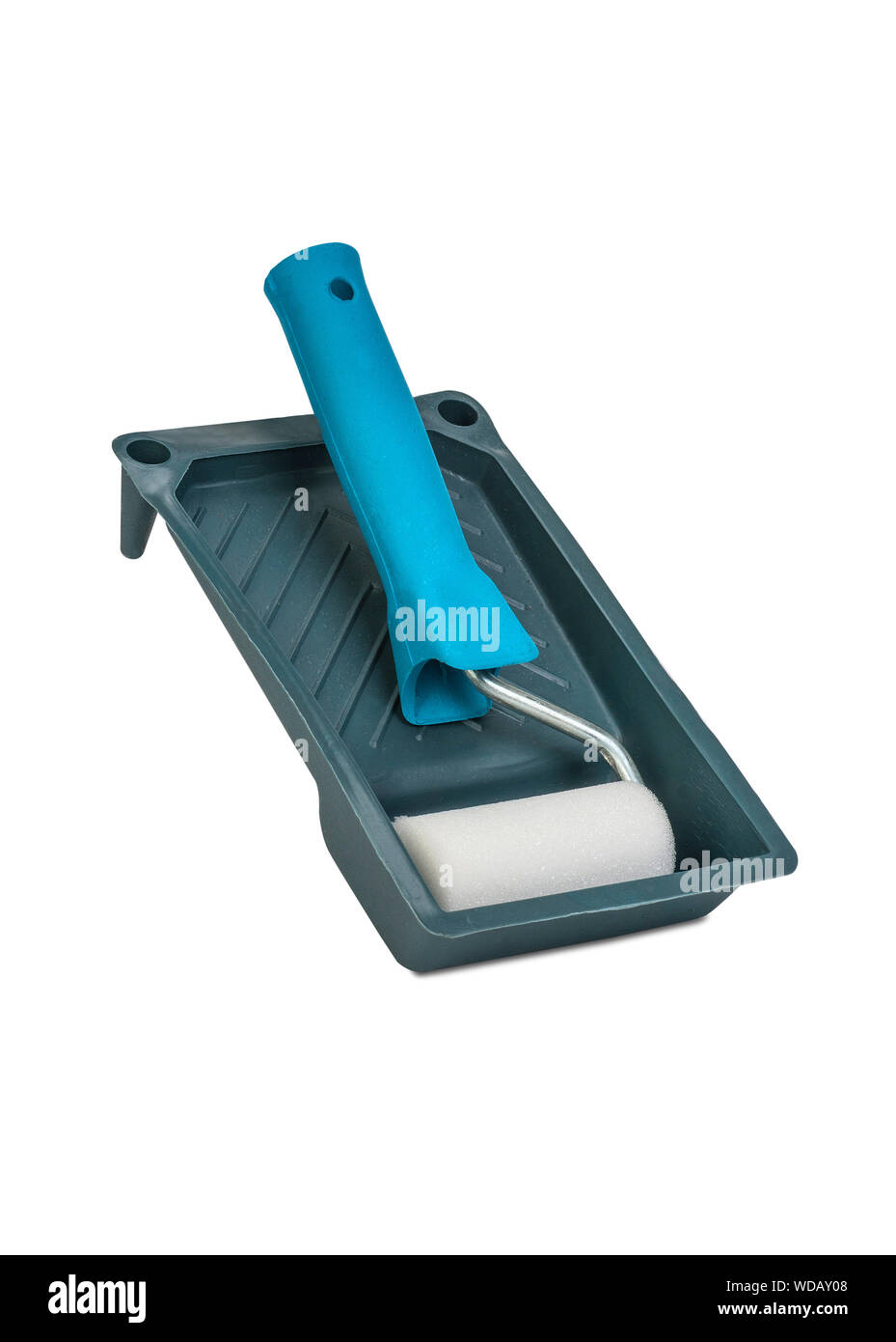 Paint roller and tray isolated on white background Stock Photo - Alamy
