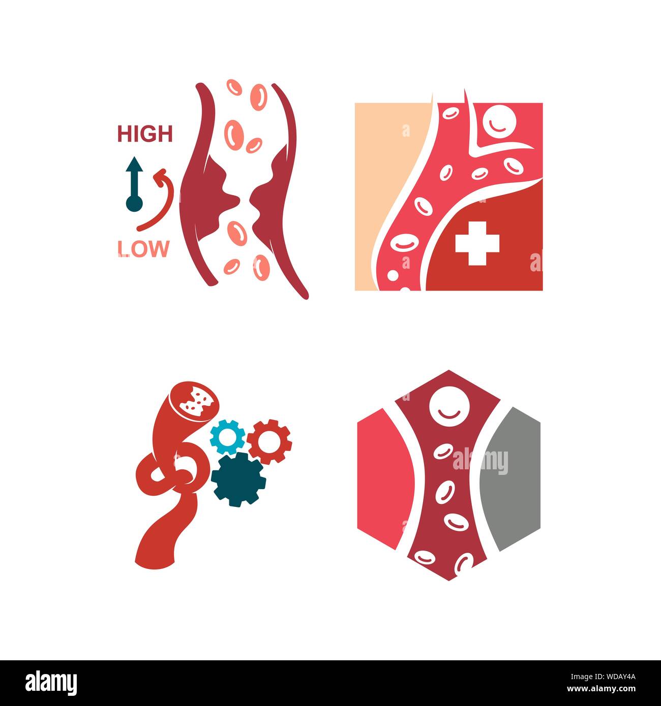 Cholesterol in artery health risk vector design Illustration Stock ...