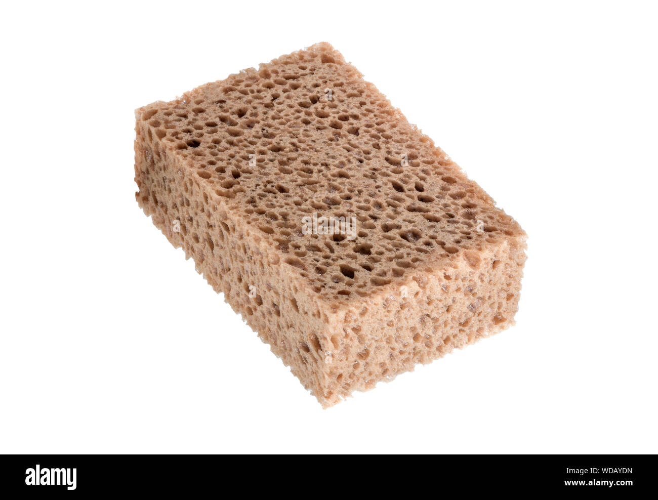Close-up of cleaning sponge on white background. Big porous sponge ...