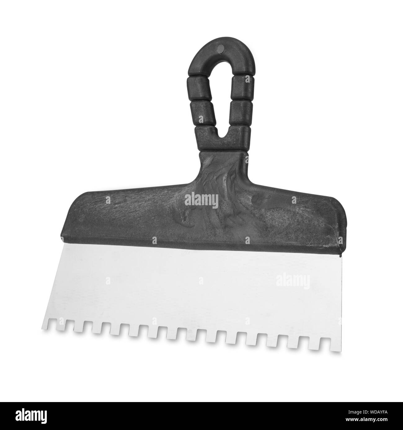Notched spatula on white background. Handle notched spatula on white ...