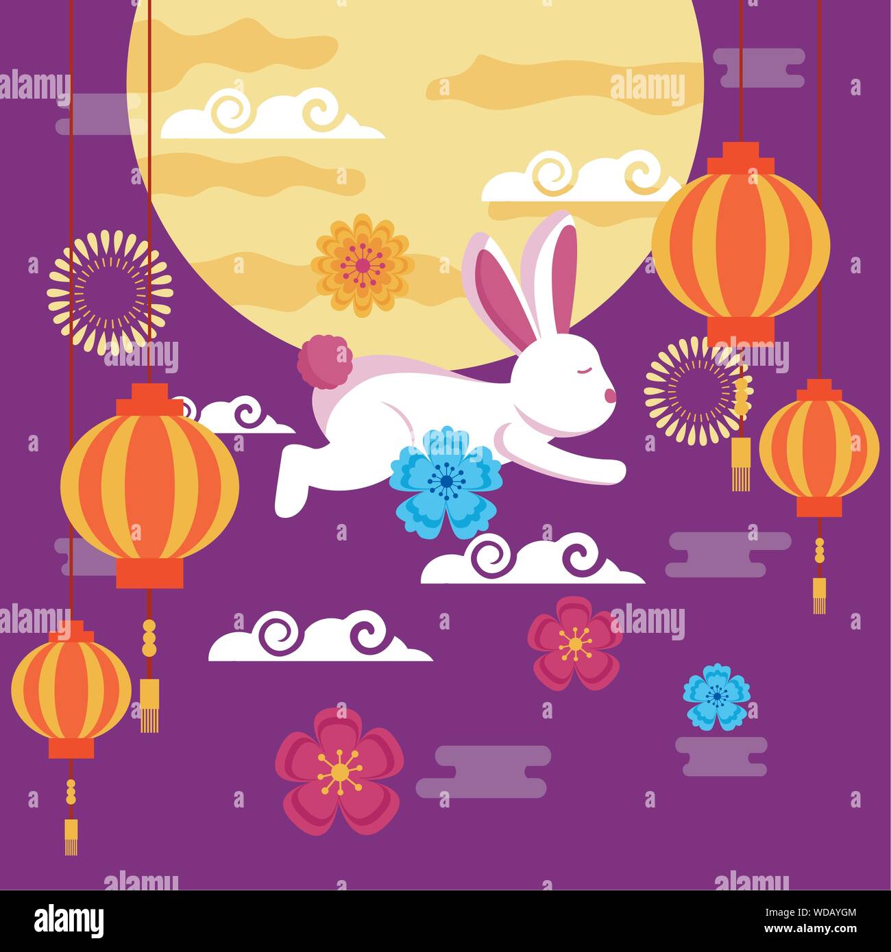 Rabbit of mid autumn festival vector design Stock Vector Image & Art ...