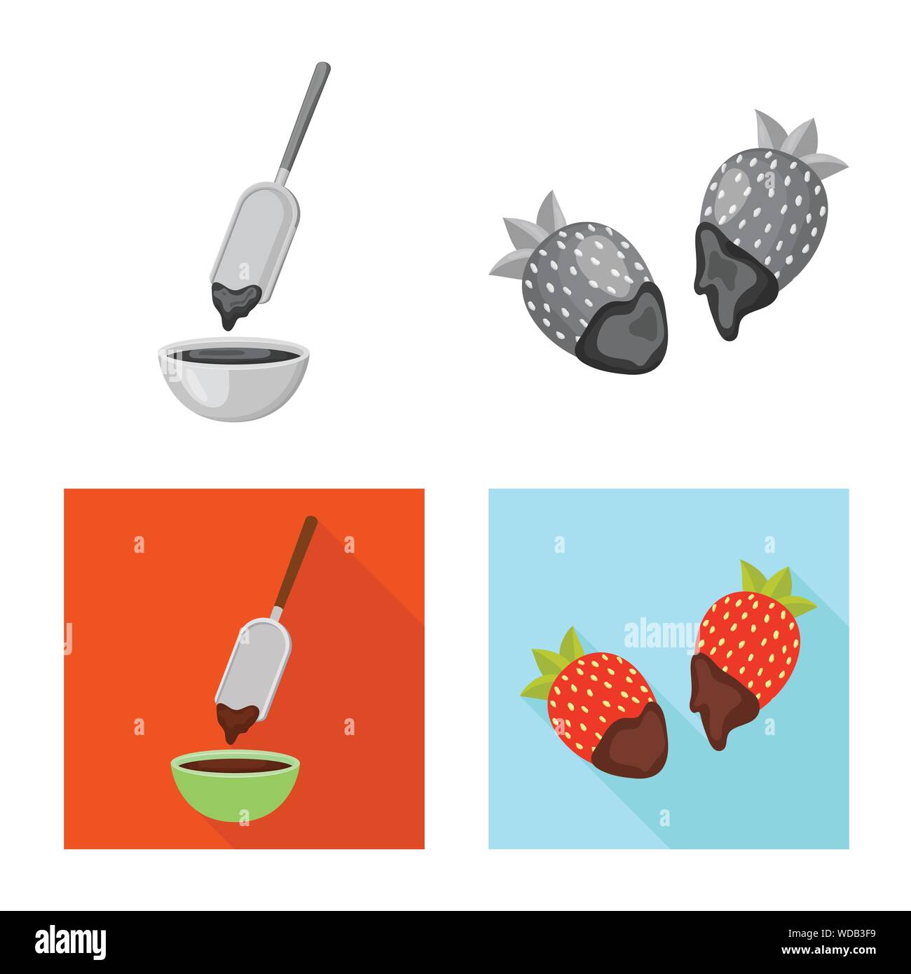 Vector illustration of food and yummy logo. Set of food and brown stock ...