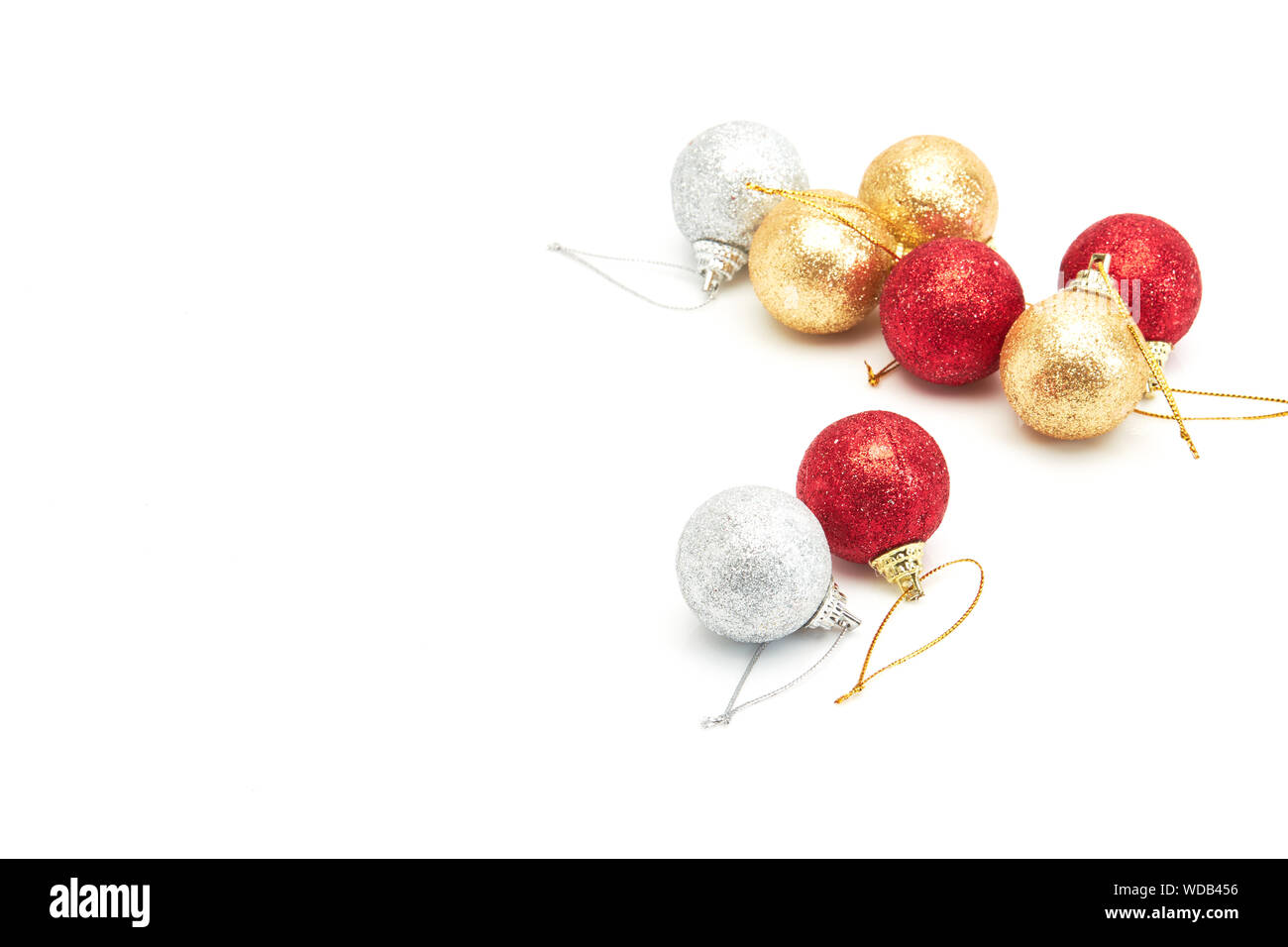 Gold baubles white background hi-res stock photography and images - Alamy