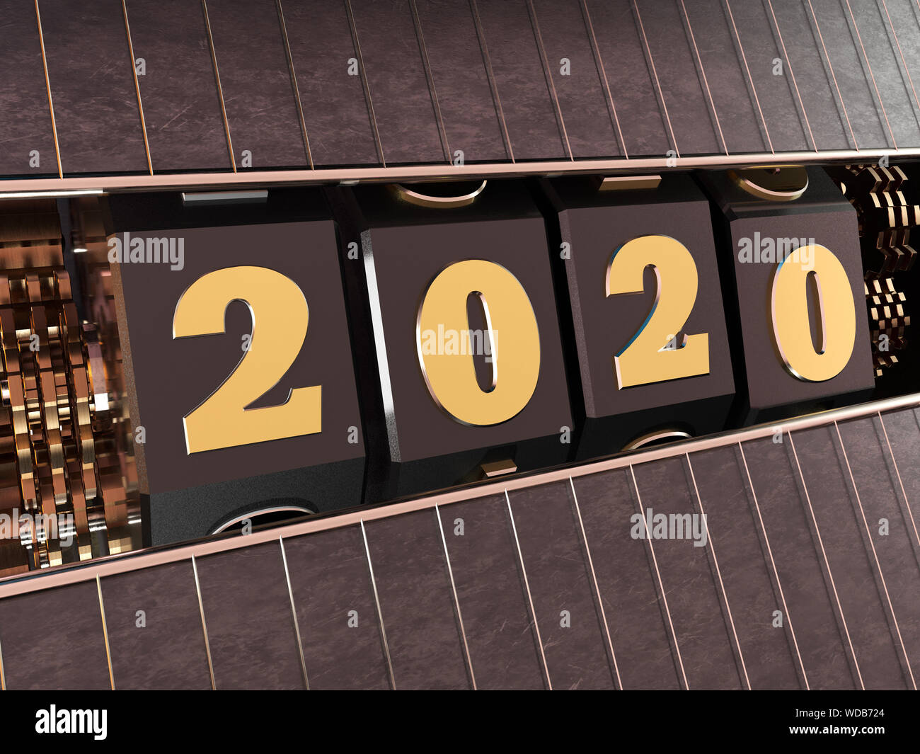 Happy New Year 2020. Numbers 2020 in the style of a one-armed bandit ...