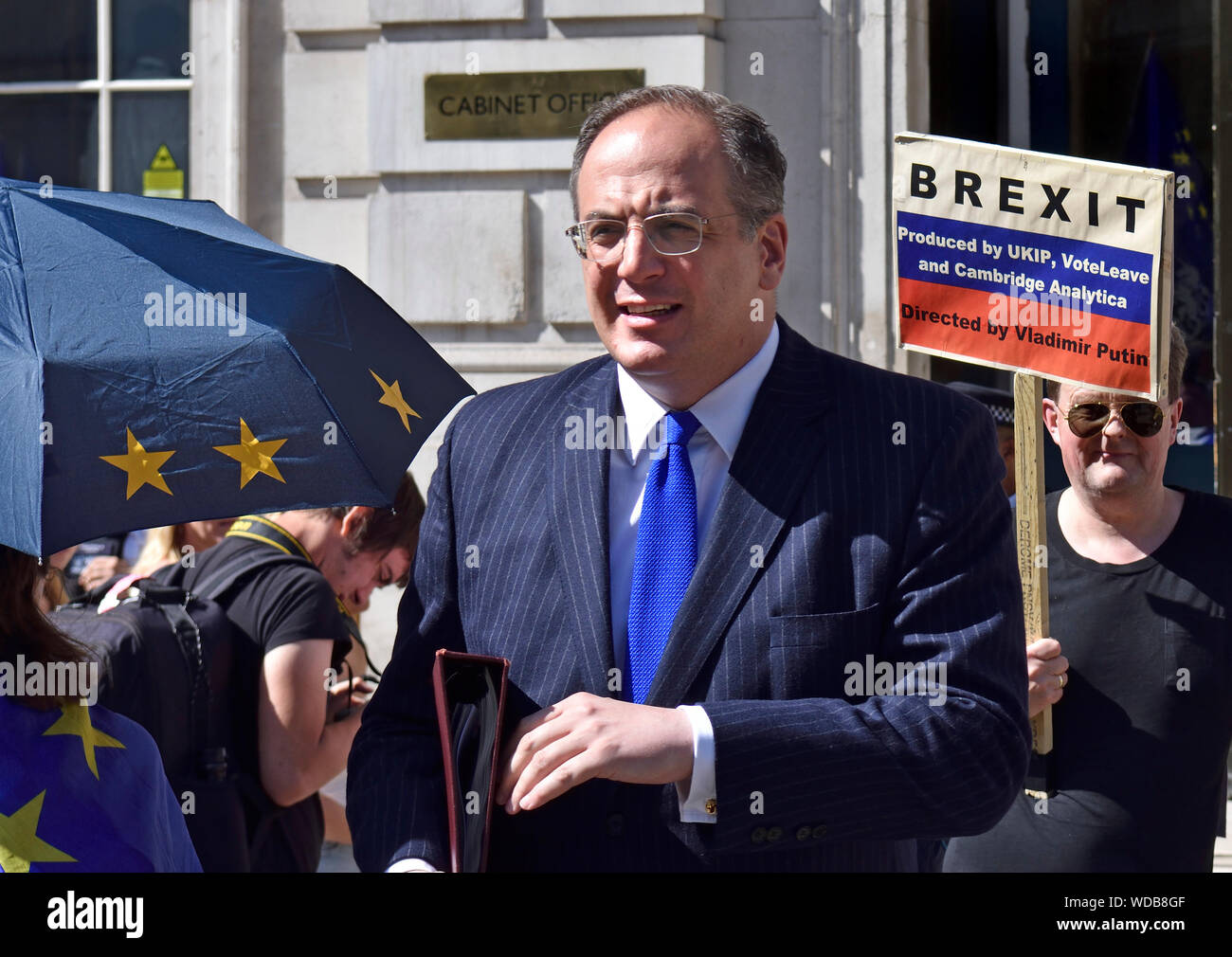 London, UK. 29th Aug, 2019. Ministers leave a Brexit meeting in ...